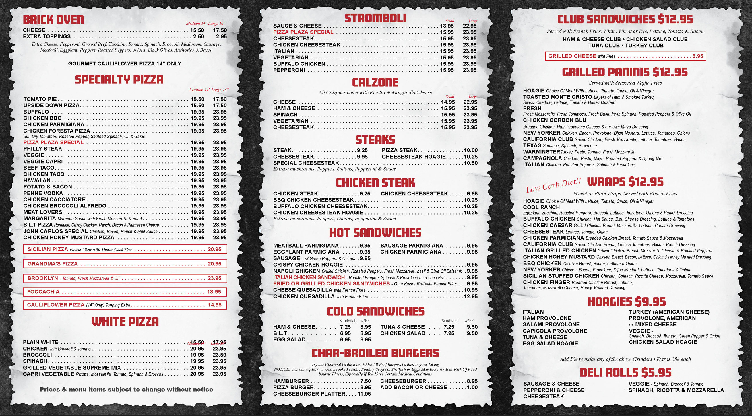 Our Menu – HG Pizza Plaza Warminster
