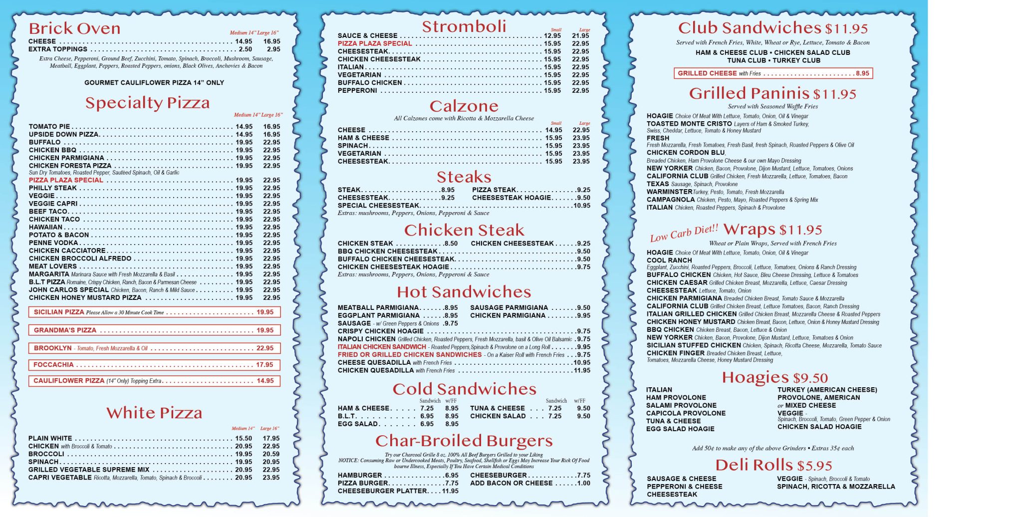 Our Menu – HG Pizza Plaza Warminster